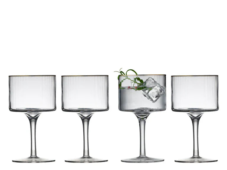 Lyngby Glas - Palermo Gold Gin & tonic glas 32 cl - 4 st – hejholger.se